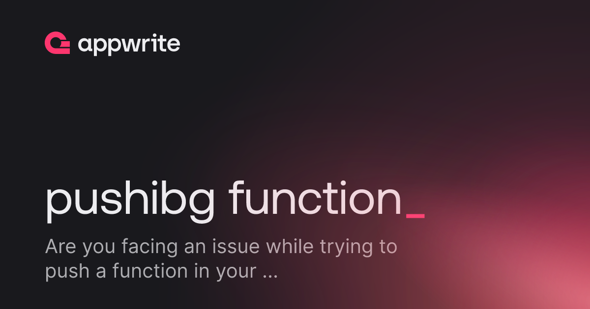 Pushibg Function Threads Appwrite